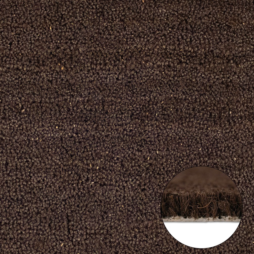 Brown Coir Matting - PVC Backed Dark Brown Cut-to-Size Coir Mat